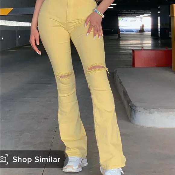 Jeans | Yellow Flared Jeans | Poshmark